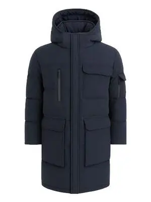 QUARTZ CO. Compass Hooded Recycled Down Winter Jacket True Navy