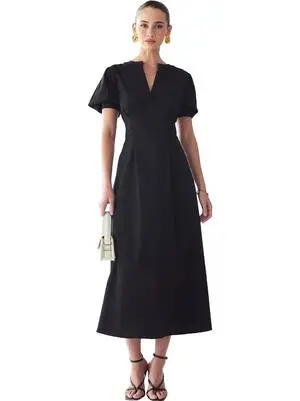 WILLA Winnie Midi Dress - Black