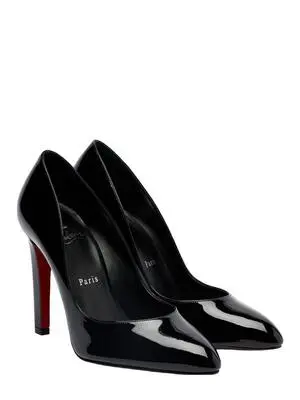 CHRISTIAN LOUBOUTIN Patent Leather Almond Toe Pumps - Black