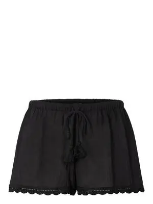 Ulla Johnson Aran Tasseled Cotton Shorts - Black