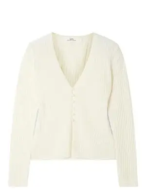 Arch4 Ribbed Organic Cashmere Cardigan - Ivory
