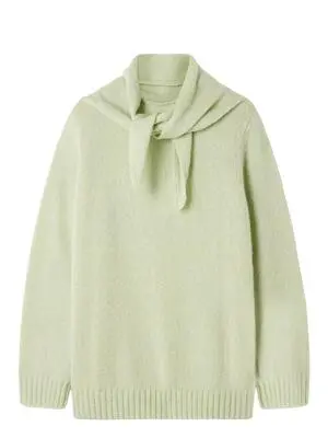 Arch4 Verona Organic Cashmere And Silk-blend Sweater And Scarf Set - Green