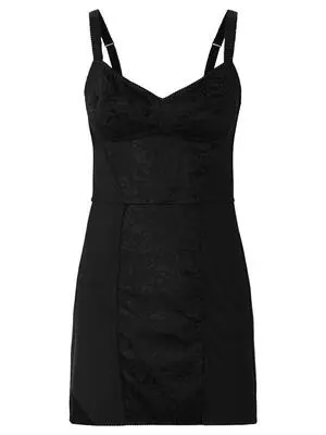 Dolce & Gabbana Lace-paneled Jersey Mini Dress - Black