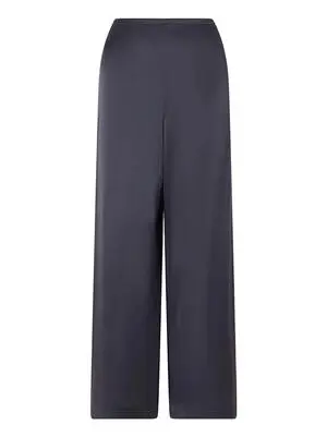 Staud Stroll Silk-blend Satin Wide-leg Pants - Purple