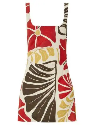 SIR. Julietta Floral-print Linen Mini Dress - Neutrals