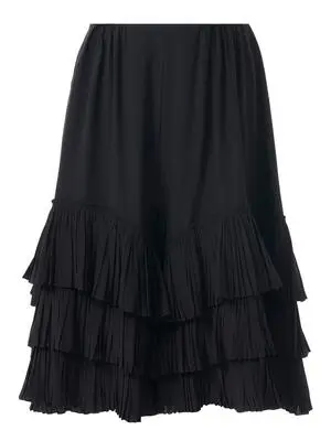 Chloé Ruffled Tiered Shorts - Black