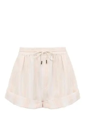 Chloé Turn-up Drawstring Shorts - White Pink