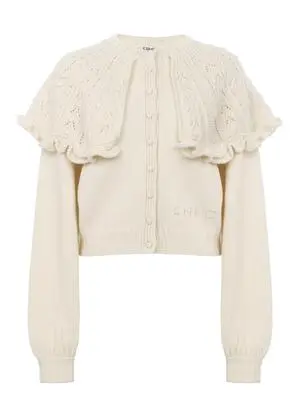 Chloé Wool And Cashmere Cape Cardigan - Iconic Milk