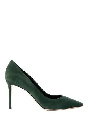 JIMMY CHOO Romy 85 Suede Pumps - Green
