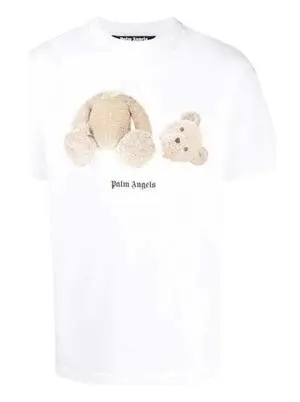 Palm Angels Bear Classic Tee Shirt - White Brown