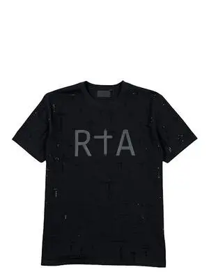 RtA Liam Short Sleeve Tee Shirt - Black Crystal