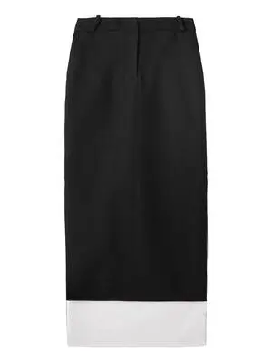 LANVIN Asymmetric Wool Skirt - Black