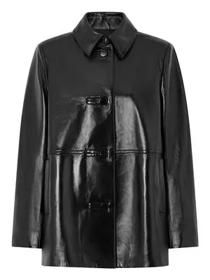 Veronica De Piante Jess Paneled Glossed-leather Jacket - Black