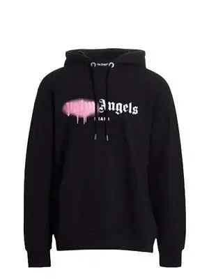 Palm Angels Miami Sprayed Logo Hoodie - Black Pink