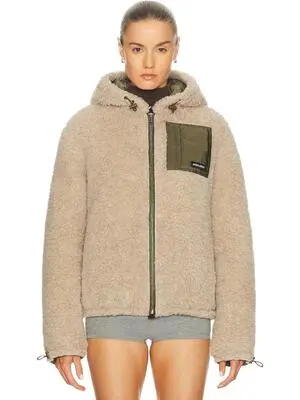 Miu Miu Teddy Ponge'nylon Piumino Jacket - Calce & Militare