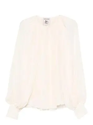 SEMICOUTURE Silk Blend Blouse - White