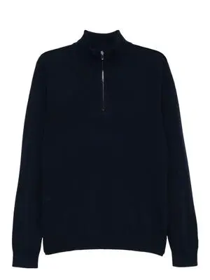 Michael Kors Round Neck Half Zip Pullover - Blue