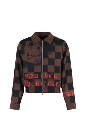 Amiri X Wes Lang Skull Zip Shirt - Brown