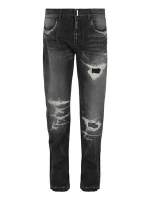 Givenchy Distressed Straight-leg Jeans - Black
