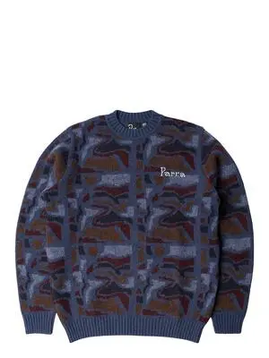 PARRA Repeat Ftp Booster Knitted Pullover - Blue