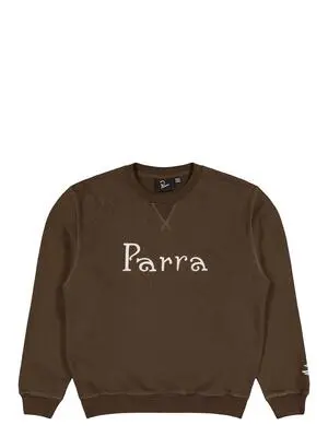 PARRA Weird Trad Logo Crew Neck Sweatshirt - Brown