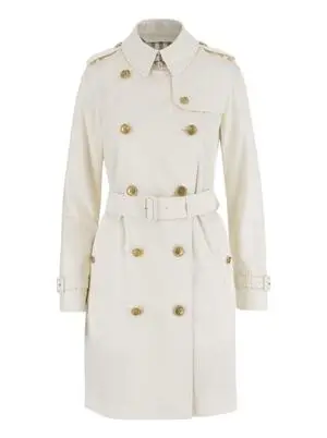Burberry Belted Trench Coat - White