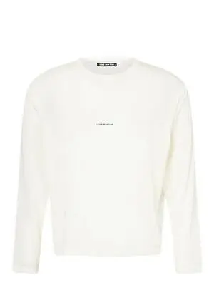 COLE BUXTON Mini-logo Sheer Long-sleeve Woven T-shirt - Vintage White