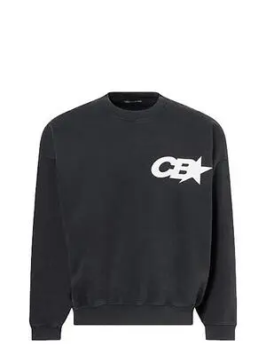COLE BUXTON Star Racing Logo-print Cotton Sweatshirt - Vintage Black