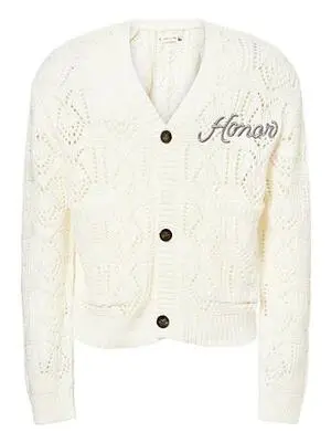 HONOR THE GIFT V-neck Cotton-blend Cardigan - White