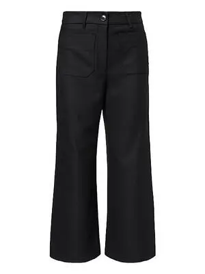 ME+EM Relaxed-fit Crop-leg Trousers - Black