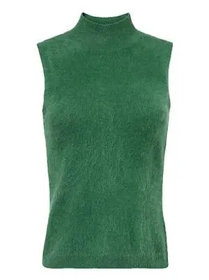 ME+EM Brushed High-neck Cashmere Vest - Eden Green