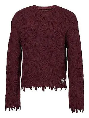 HONOR THE GIFT Cable-knit Cotton-blend Jumper - Berry