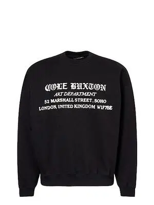 COLE BUXTON Cotton Text-print Sweatshirt - Black