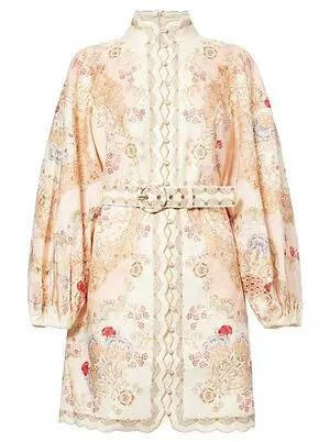 Zimmermann Daylight Belted Mini Dress - Wallpaper Floral Blush