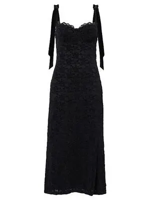 PRETTY LAVISH Lace-overlay Midaxi Dress - Black