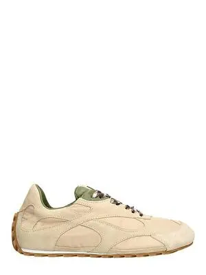 Bottega Veneta Orbit Flash Suede And Shell Trainers - Beige