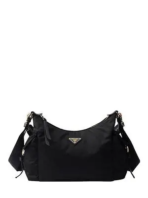 Prada Explore Large Re-nylon And Leather Shoulder Bag - Black