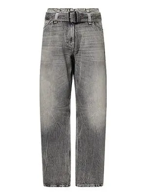 Acne Studios Belted Wide-leg Denim Jeans - Washed Black