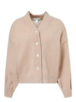 PRETTY LAVISH Lorrie Dropped-shoulder Knitted Cardigan - Dark Beige