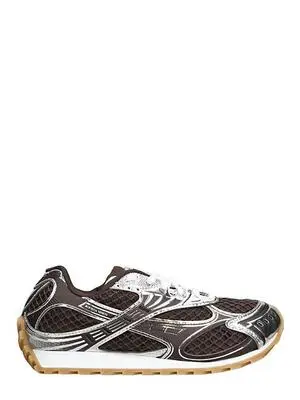 Bottega Veneta Orbit Woven Trainers - Dark Brown