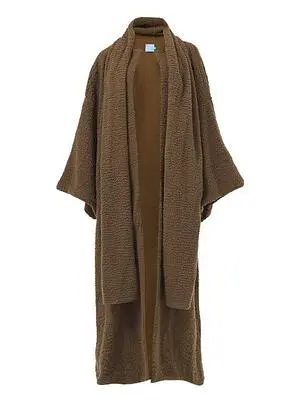 LEEM Relaxed-fit Faux-fur Coat With Scarf Detail - Brown