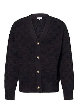 BELIER Basket-weave Knit Cotton-blend Cardigan - Navy