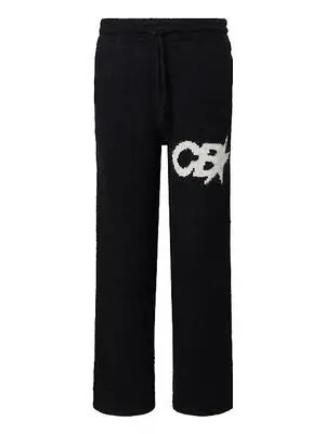 COLE BUXTON Star Logo Wool-blend Knitted Jogger - Black
