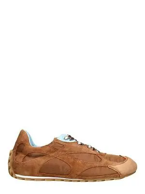 Bottega Veneta Orbit Flash Suede And Shell Trainers - Tan