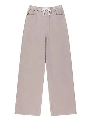 RO&ZO Barrel Leg Tie-waist Cord Trousers - Cappuccino