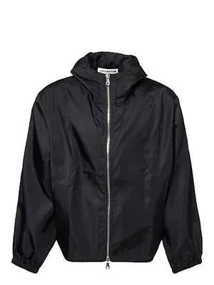 COLE BUXTON Hooded Windbreaker Woven Jacket - Black