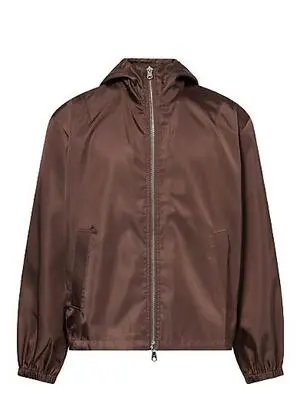 COLE BUXTON Hooded Windbreaker Woven Jacket - Brown