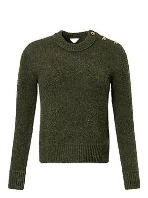 Bottega Veneta Bouclé Round-neck Knitted Jumper - Dark Green