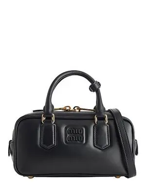 Miu Miu Arcadie Leather Top Handle Bag - Nero