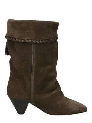 Isabel Marant Dalby Heeled Suede Boots - Bronze Com